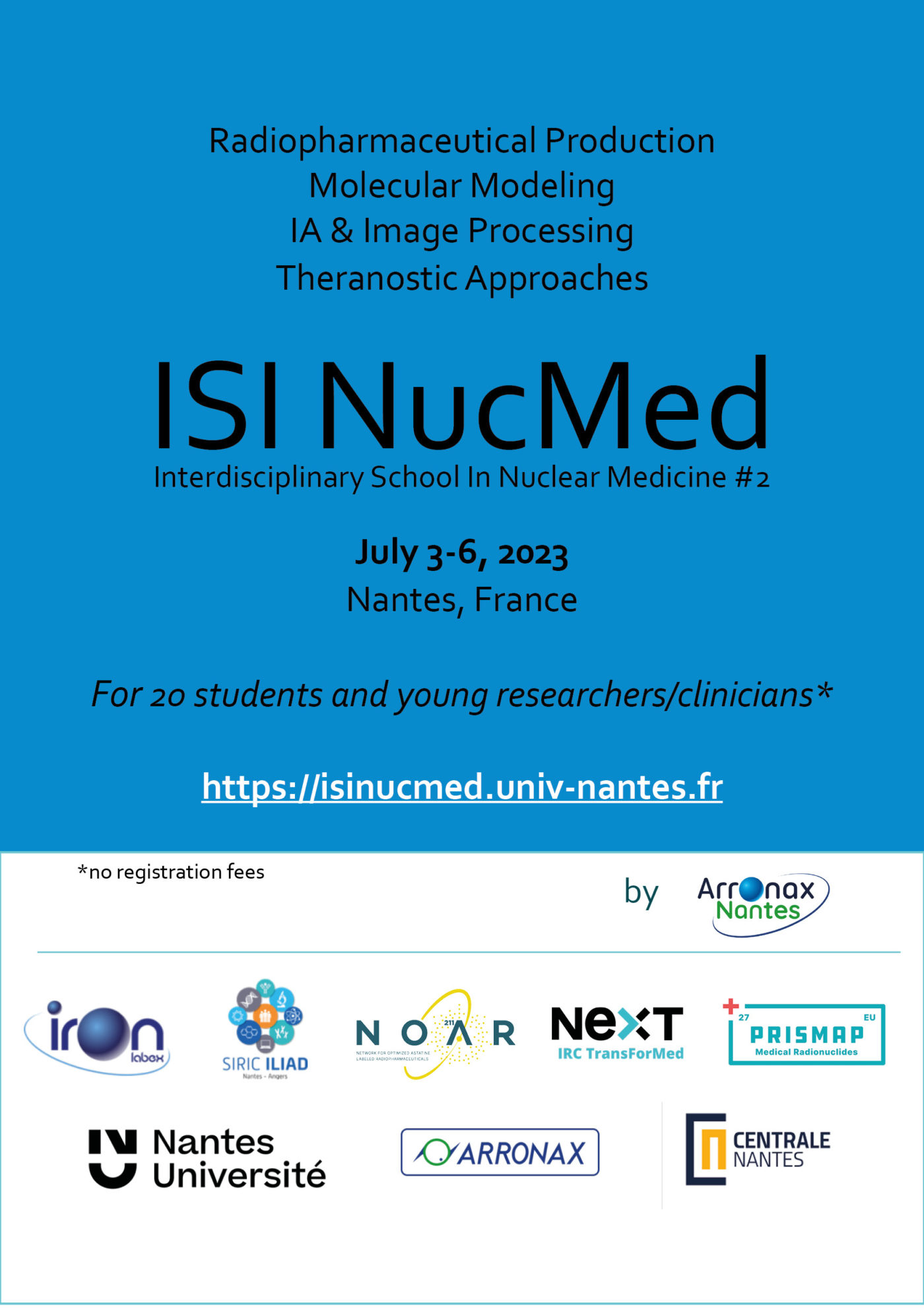 ISI NucMed 2023 : les inscriptions sont ouvertes ! - Arronax Nantes